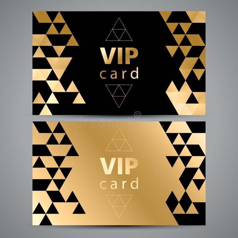 VIP Cards. Black and Golden Design. Triangle Stock Vector ...
