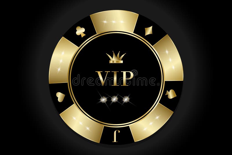 VIP Gold Casino Chip. Casino Poker Chip Element, Gambling Game Isolated ...