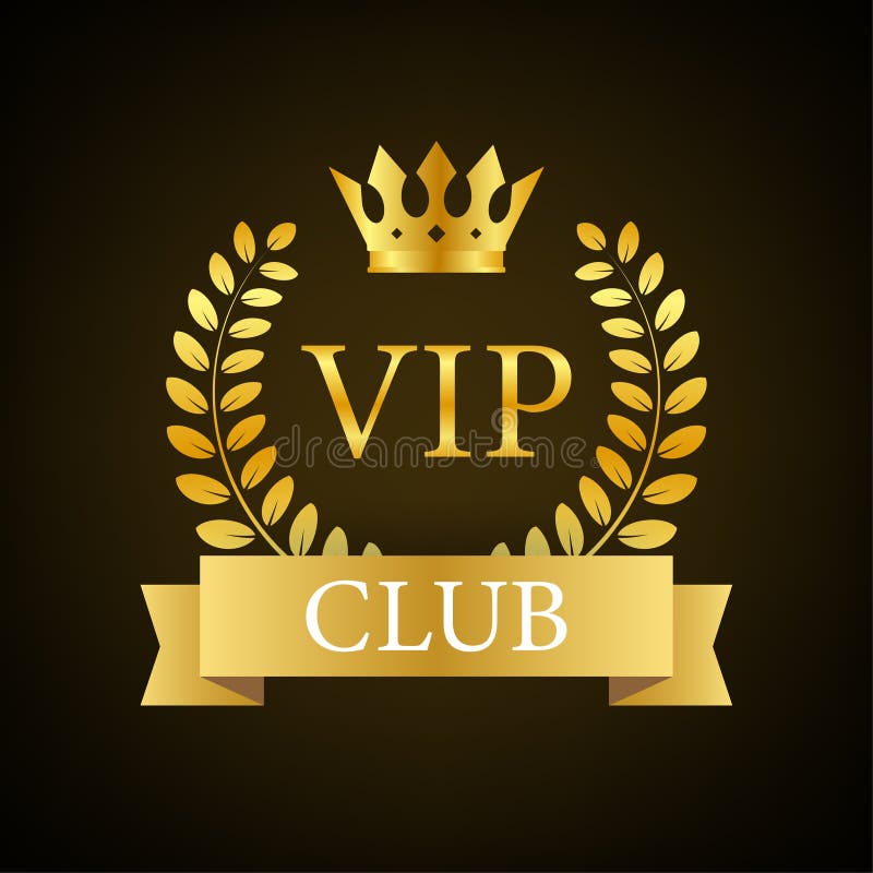Gold VIP Club Label on Black Background. Vector Illustration. Stock ...