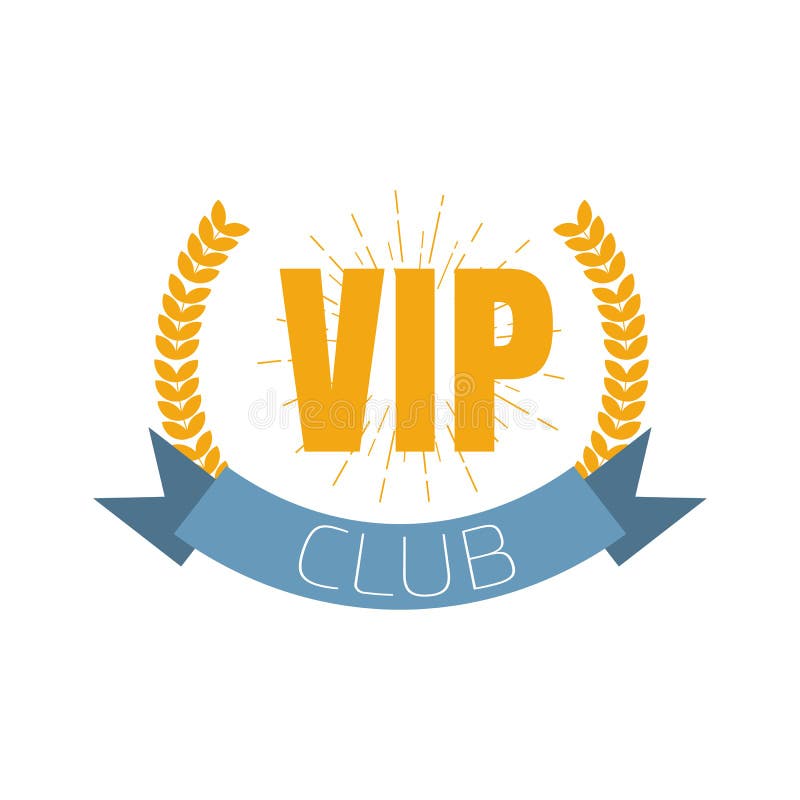 VIP Club Logo in Flat Style. Vector Illustration Stock Vector ...