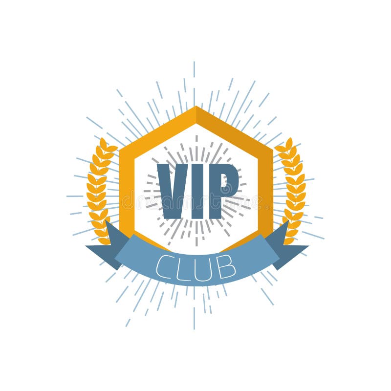 VIP Club Logo in Flat Style. Vector Illustration Stock Vector ...