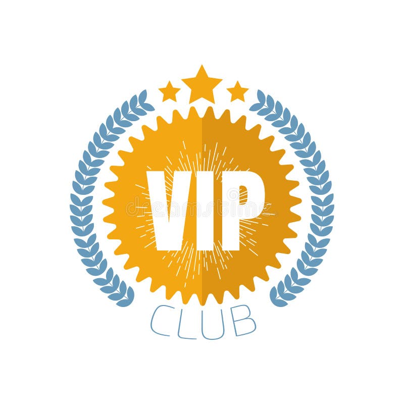 VIP Club Logo in Flat Style. Vector Illustration Stock Vector ...