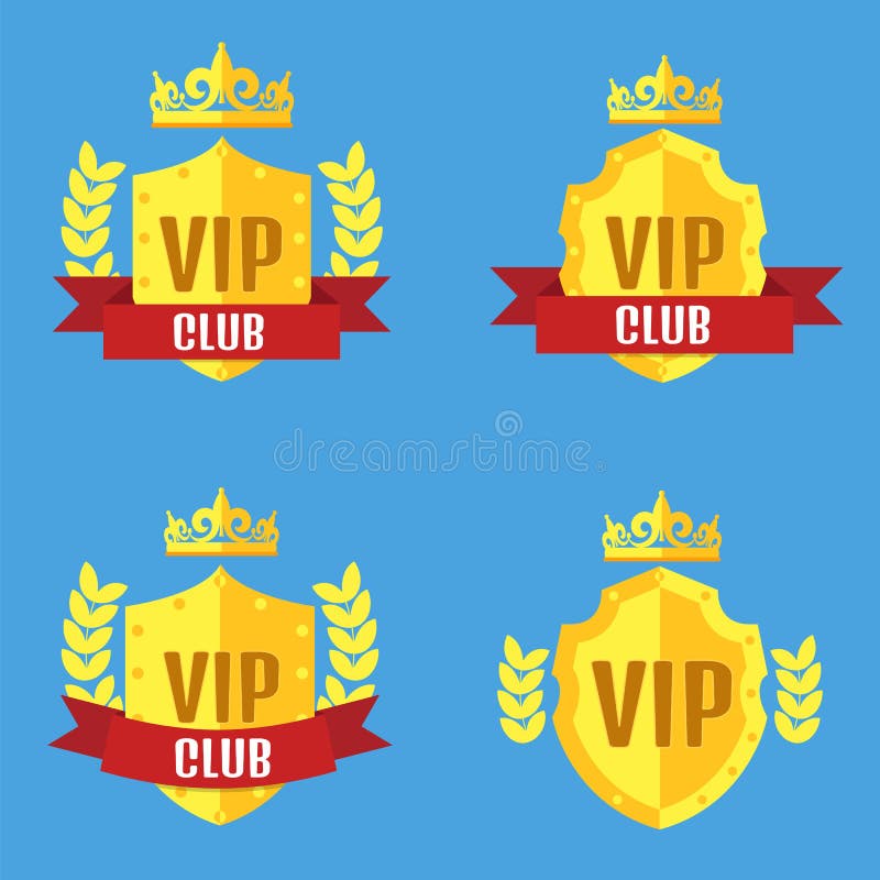 VIP Club Logo in Flat Style. Vector Illustration Stock Vector ...