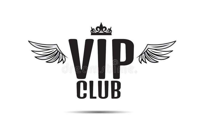 VIP Club Logo Text with Wings. Vector Illustration Stock Vector ...