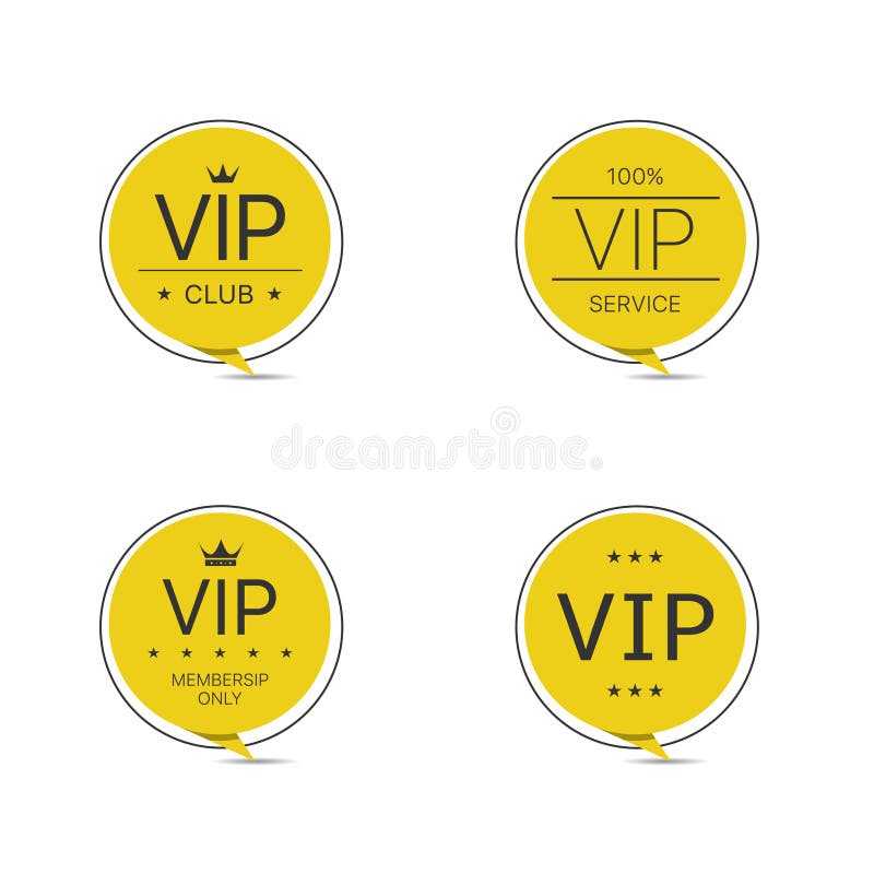 VIP club sticker set stock vector. Illustration of isolated - 212298790