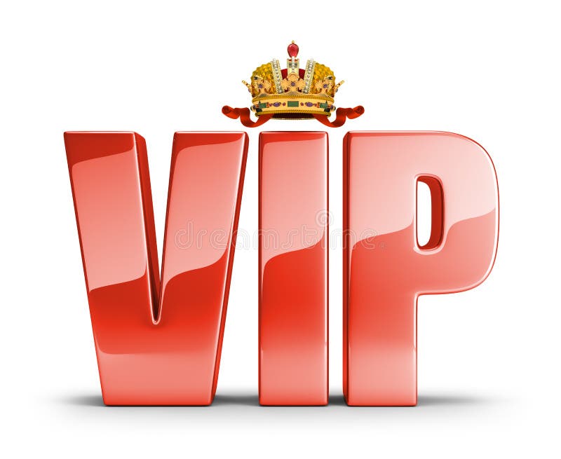 VIP 3D Text with Crown. Isolated on White Stock Illustration ...