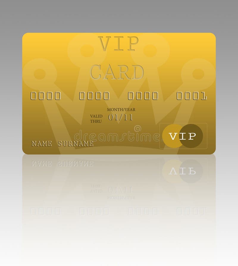 VIP Card with a Golden Crown Stock Vector - Illustration of credit ...