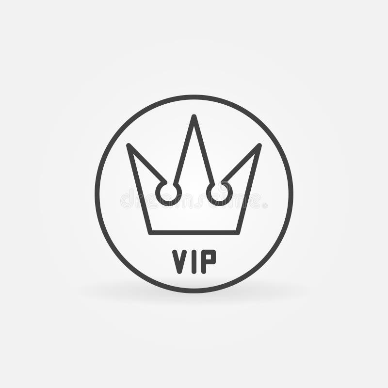 VIP Crown Vector Minimal Icon in Thin Line Style Stock Vector ...