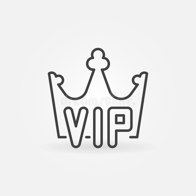 VIP Crown Linear Vector Icon or Logo Stock Vector - Illustration of ...