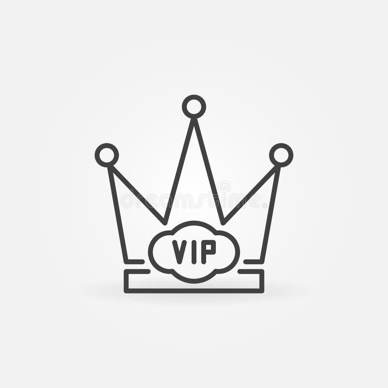 VIP Crown Vector Minimal Icon in Thin Line Style Stock Vector ...
