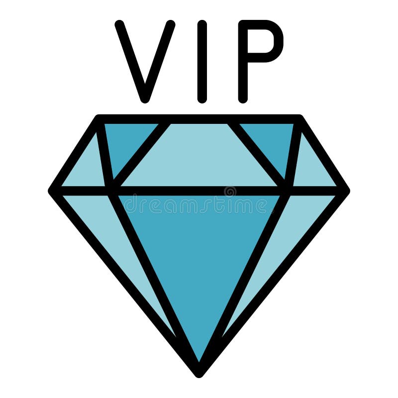 VIP Diamond Icon Color Outline Vector Stock Vector - Illustration of ...