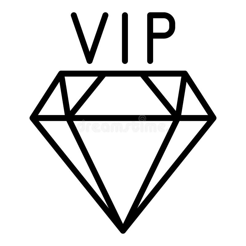 VIP Diamond Icon, Outline Style Stock Vector - Illustration of access ...