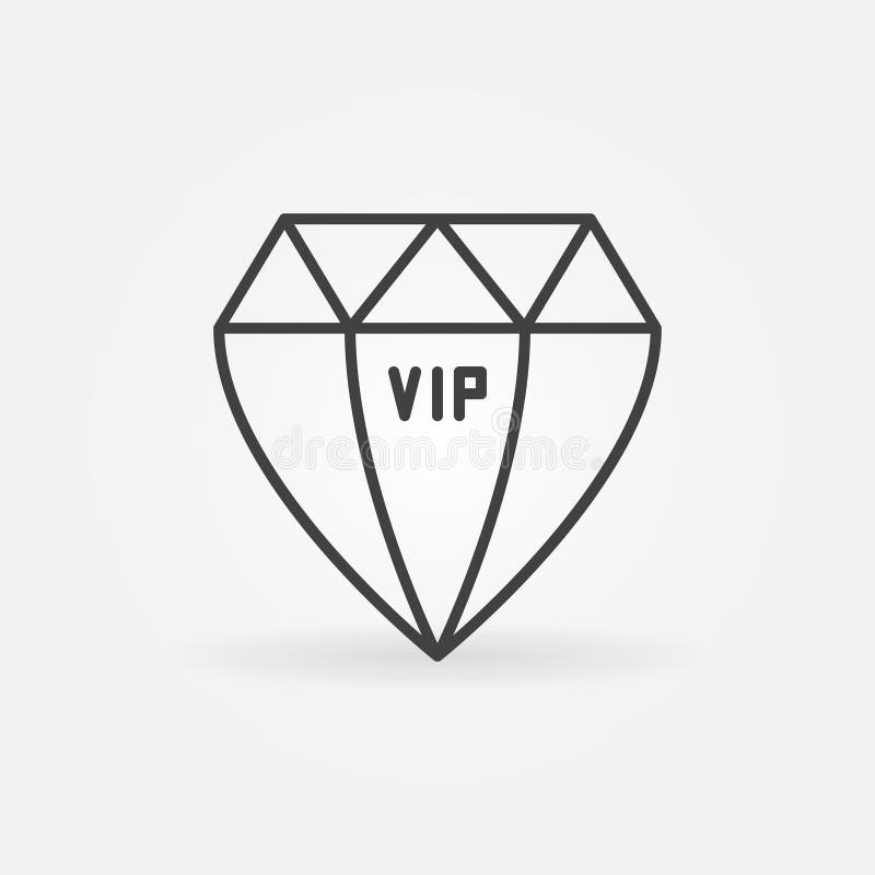 VIP Diamond Vector Icon in Thin Line Style Stock Vector - Illustration ...