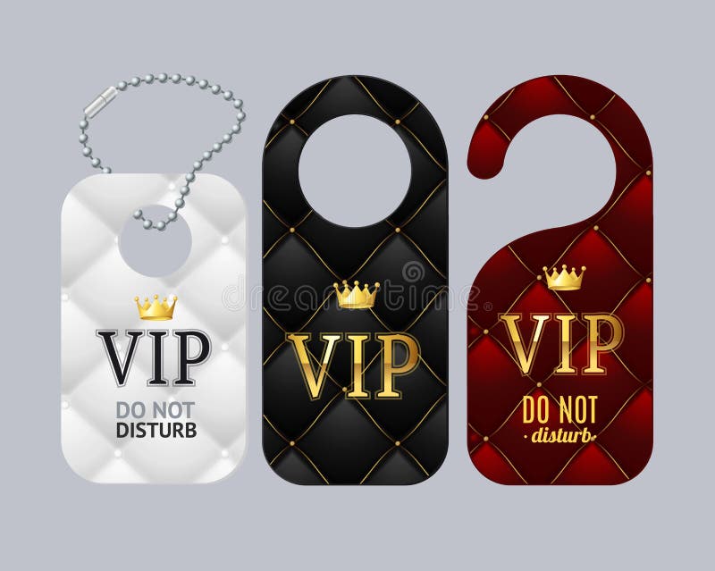 Vip Door Labels Set Do Not Disturb. Vector Stock Vector - Illustration ...