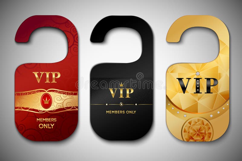VIP Premium Golden Badges Set. Stock Vector - Illustration of label ...