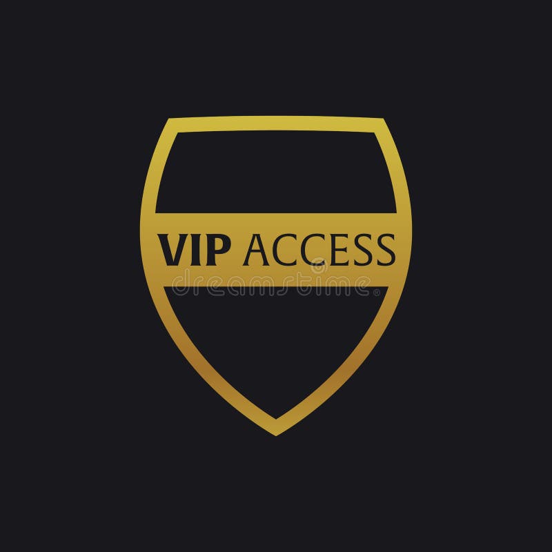 Vip-Emblem Mit Schild Luxusvektorillustration Stock Abbildung ...