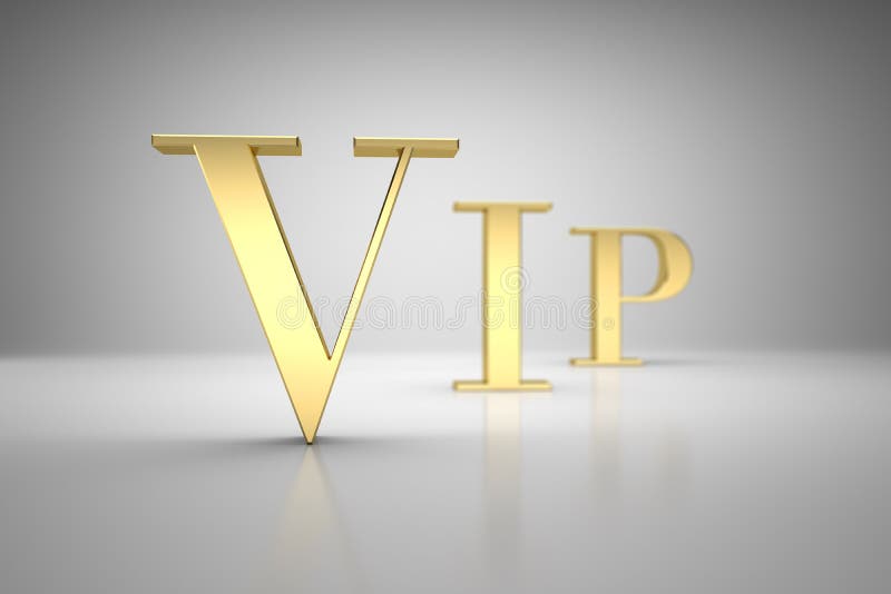 VIP gold letters with DOF stock illustration. Illustration of painting ...