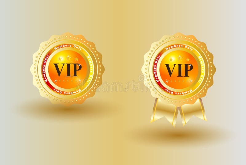 VIP Badge Gold Background stock vector. Illustration of circle - 29993161