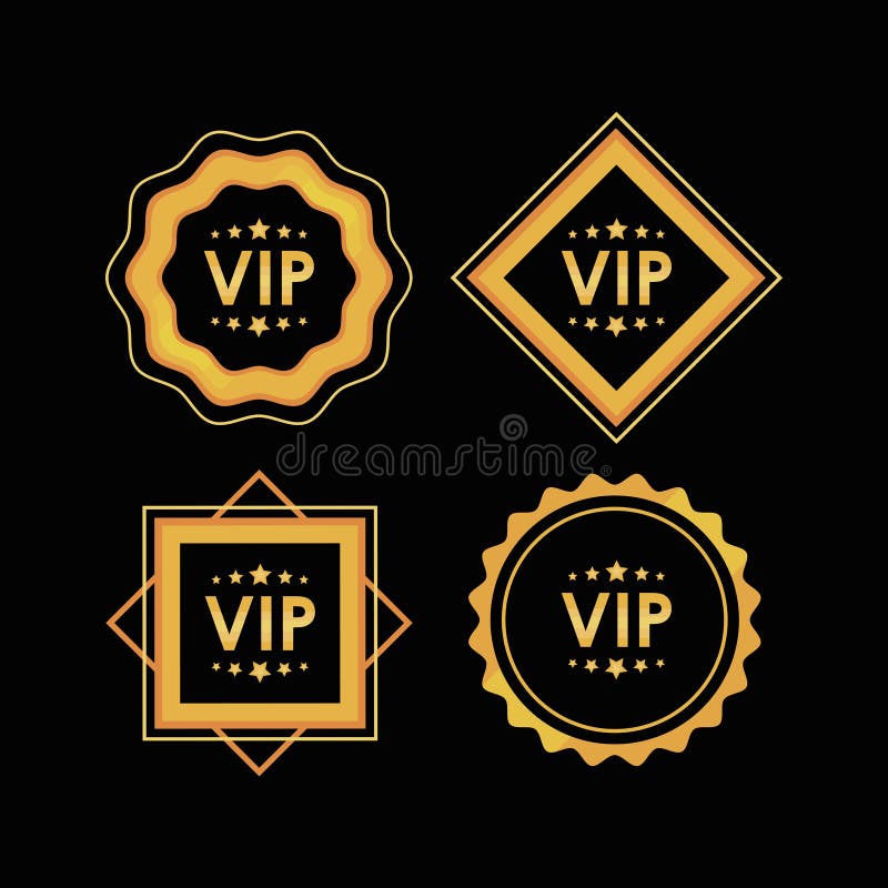 Vip golden four frames stock vector. Illustration of square - 248232285