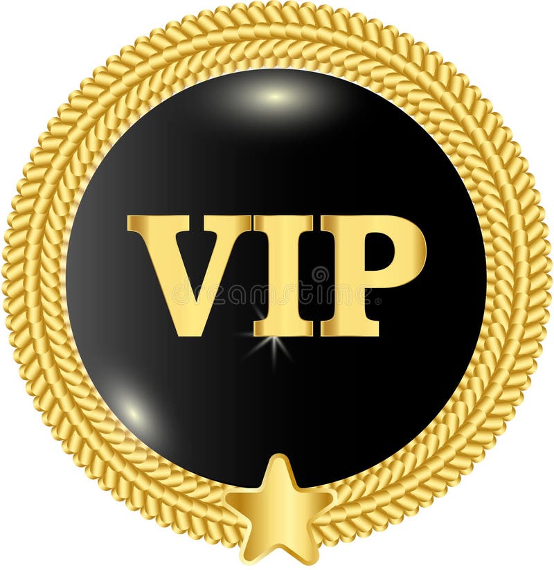 VIP in Golden Frame on Transparent Background with Star Stock Vector ...