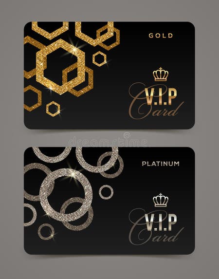 VIP Golden and Platinum Card Stock Vector - Illustration of premium ...
