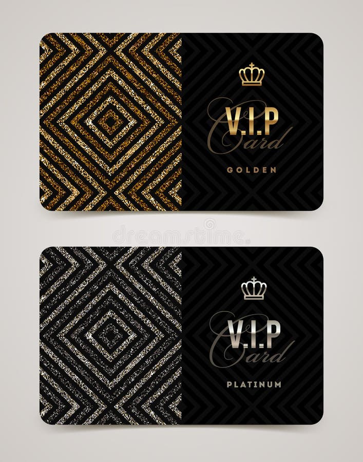 VIP Golden and Platinum Card Template Stock Vector - Illustration of ...