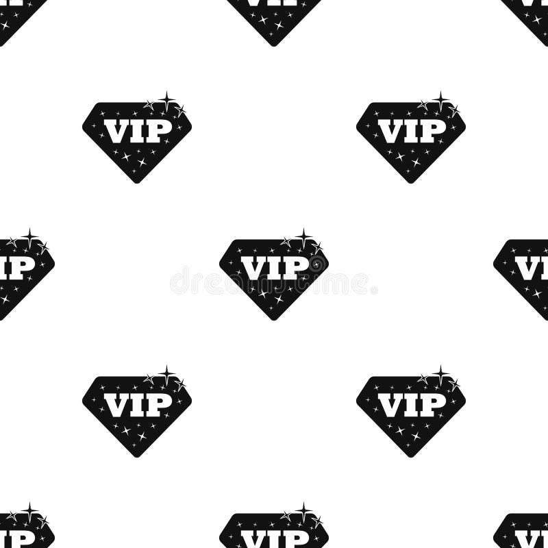 VIP Icon in Black Style Isolated on White Background. Label Pattern ...