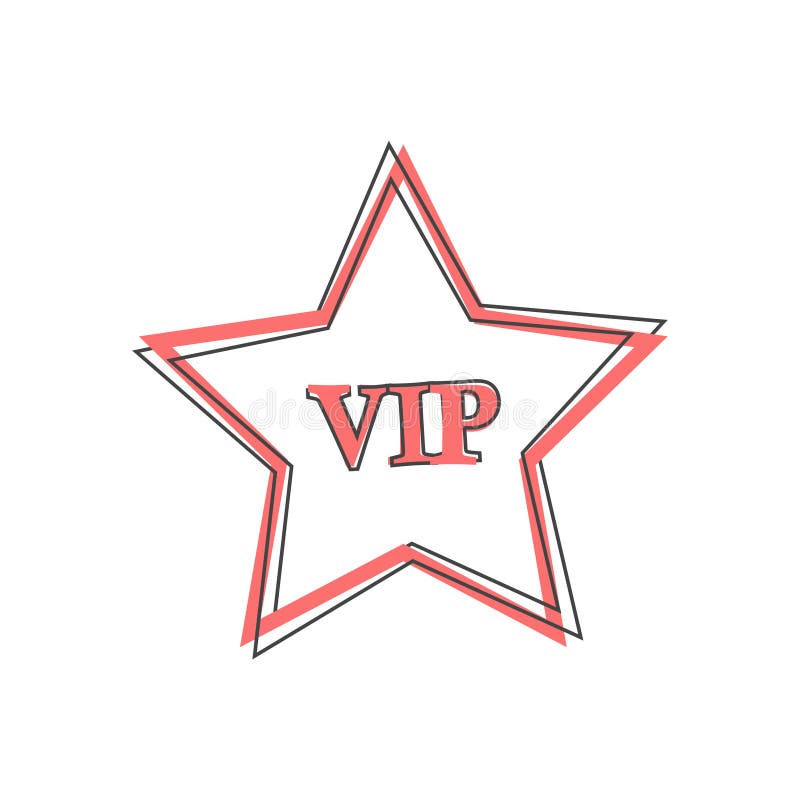 VIP Icon Vector on Cartoon Style on White Isolated Background Stock ...