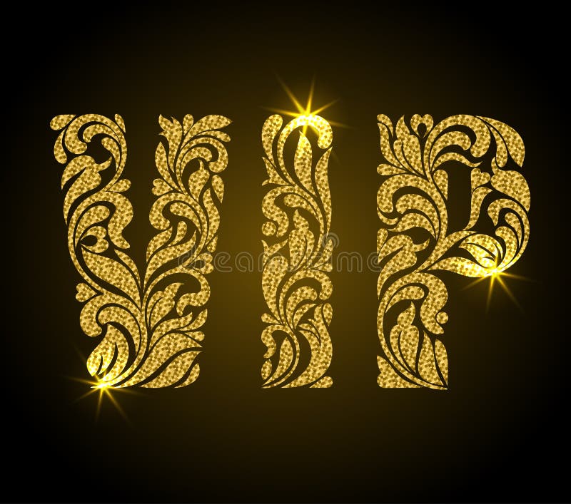 VIP gold letters. stock vector. Illustration of notability - 17731129
