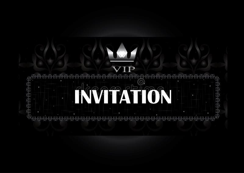 Vip Invitation Beige Card with Pattern and Crown Stock Vector ...