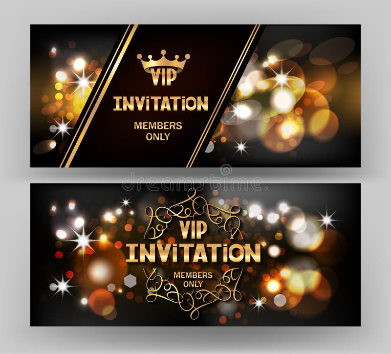 VIP Invitation Card with Abstract Sparkling Background Stock Vector ...