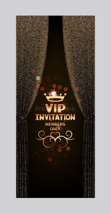 VIP Invitation Card with Abstract Sparkling Curtains Stock Vector ...