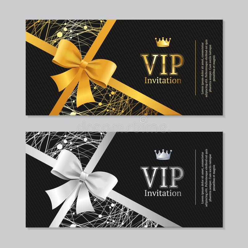Vip Invitation and Card Set. Vector Stock Vector - Illustration of card ...