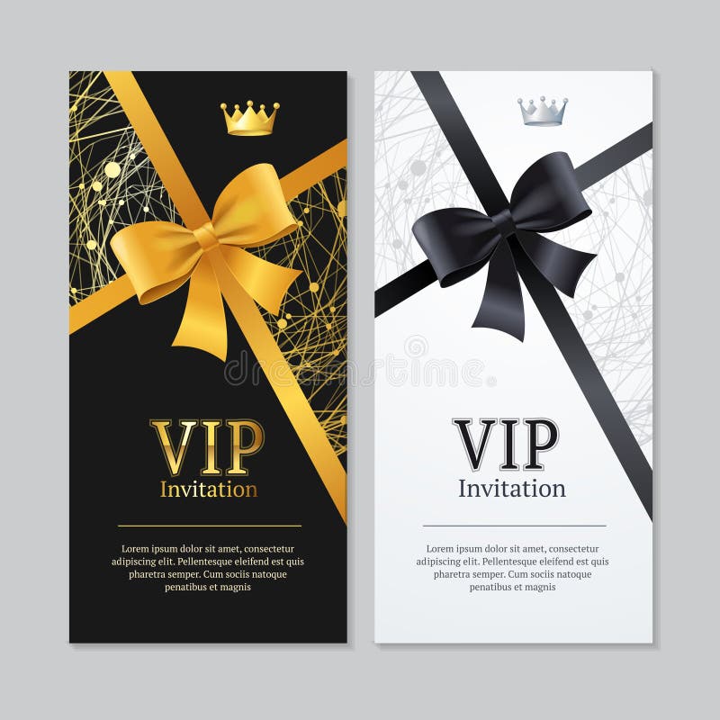 Vip Invitation and Card Set. Vector Stock Vector - Illustration of ...
