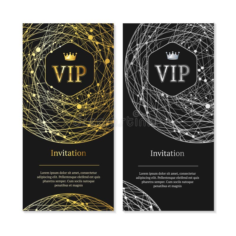 Vip Invitation and Card Set. Vector Stock Vector - Illustration of ...