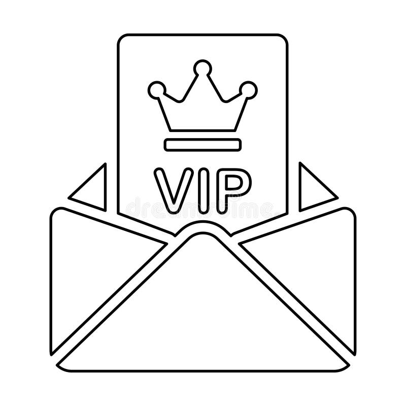 VIP Invitation Icon in Outline Style Stock Illustration - Illustration ...