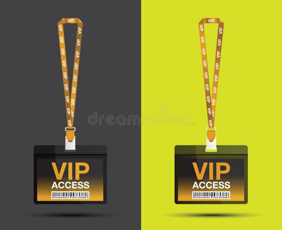 Vip lanyard stock vector. Illustration of name, card - 76520952