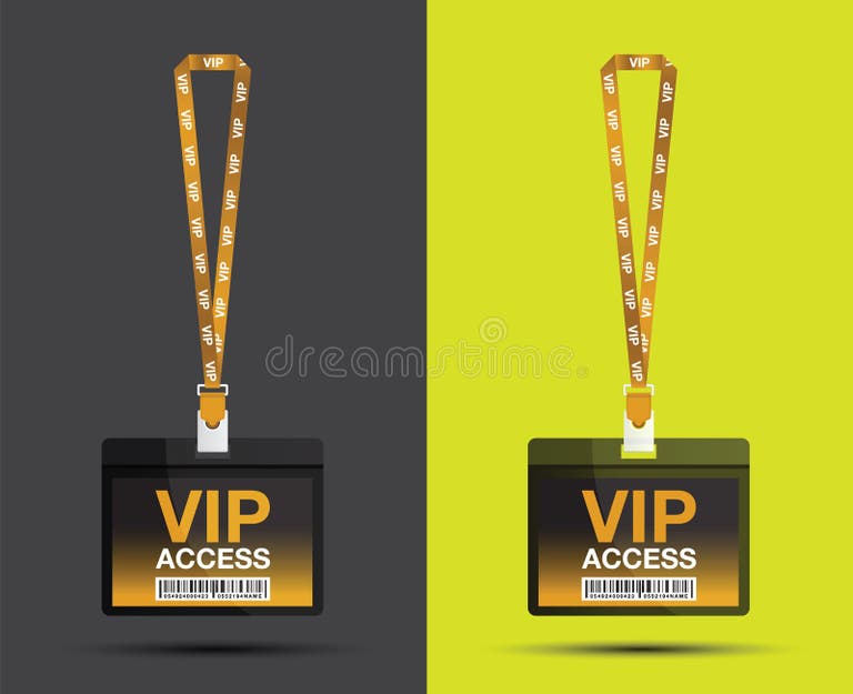 Vip lanyard stock vector. Illustration of name, card - 76520952