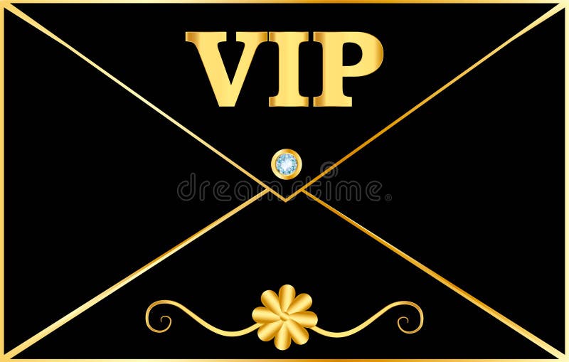 VIP in Golden Frame on Transparent Background with Star Stock ...