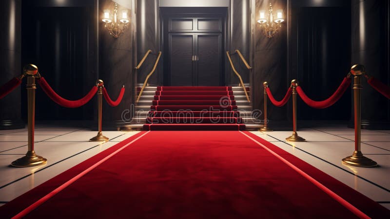 VIP Luxury Entrance with Red Carpet, Generative AI Stock Illustration ...