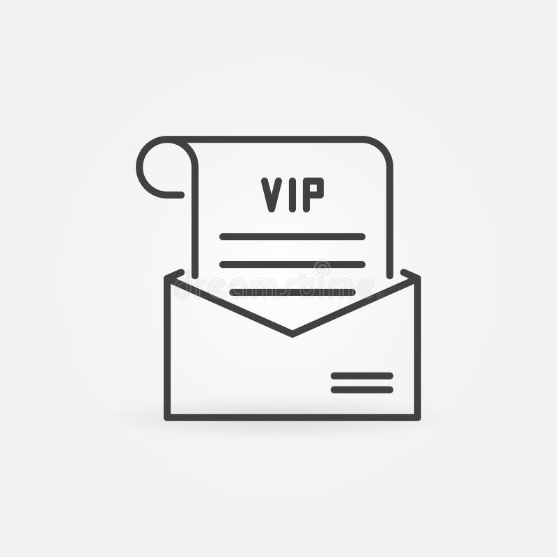 VIP Mail in Envelope Vector Concept Icon in Outline Style Stock Vector ...