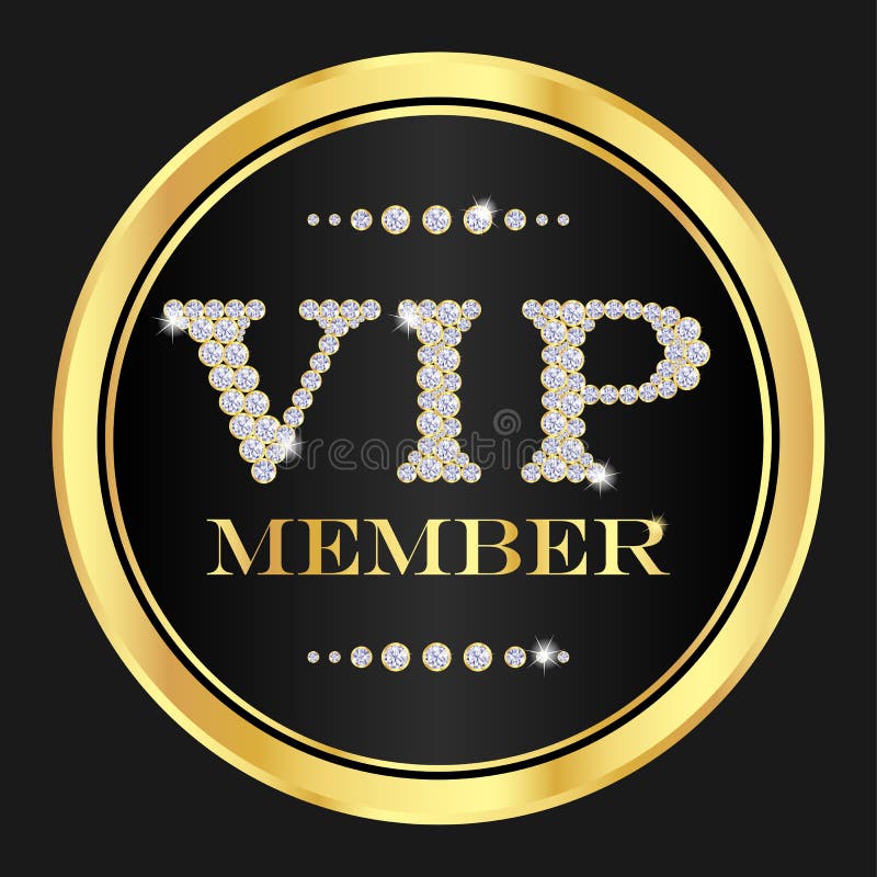 VIP Member Badge. VIP Composed from Small Diamonds Stock Vector ...