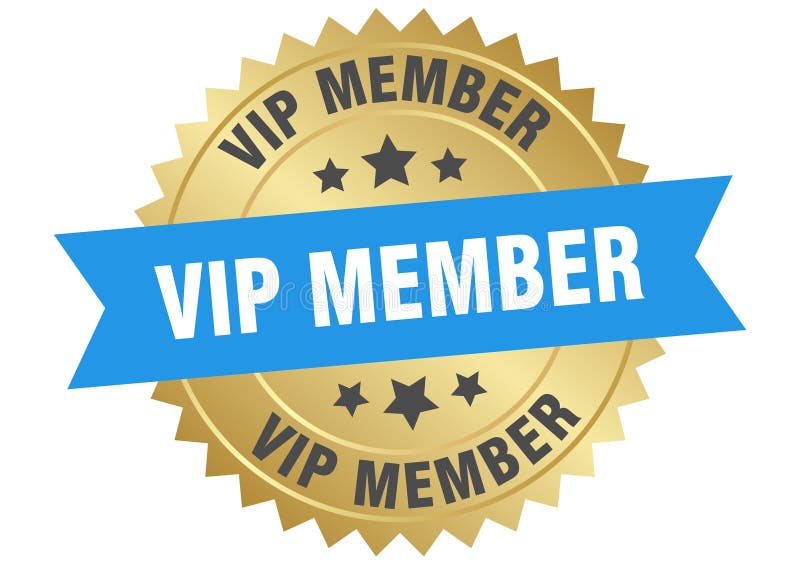 Vip Member. Vip Member Round Blue and Gold Label Isolated on ...