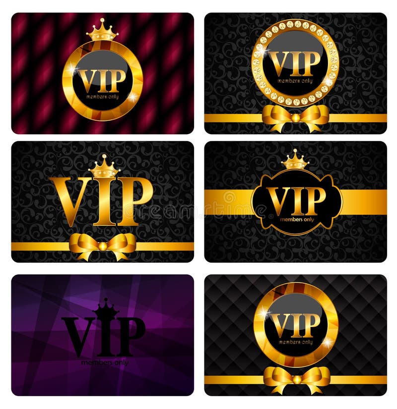 Gold and Silver VIP Cards with Glitter Stock Vector - Illustration of ...