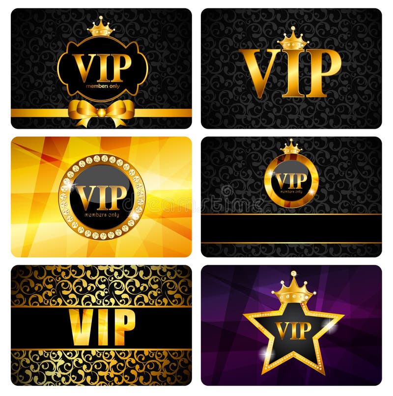 VIP Members Card Set Vector Illustration Stock Vector - Illustration of ...