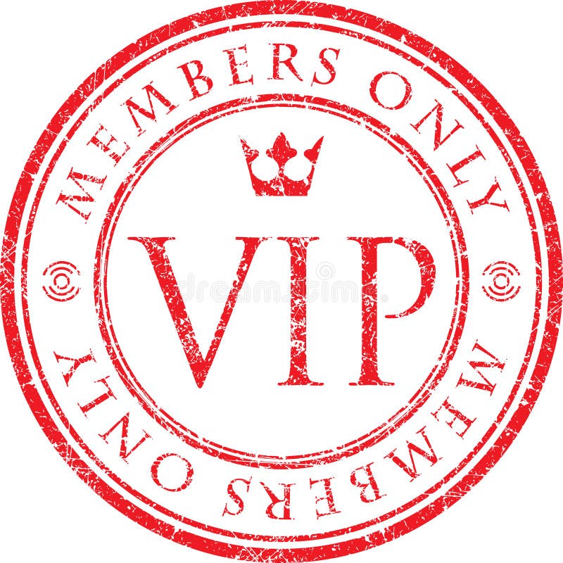 VIP. Members only. Red Vector Grunge Style Rubber Stamp with Crown ...