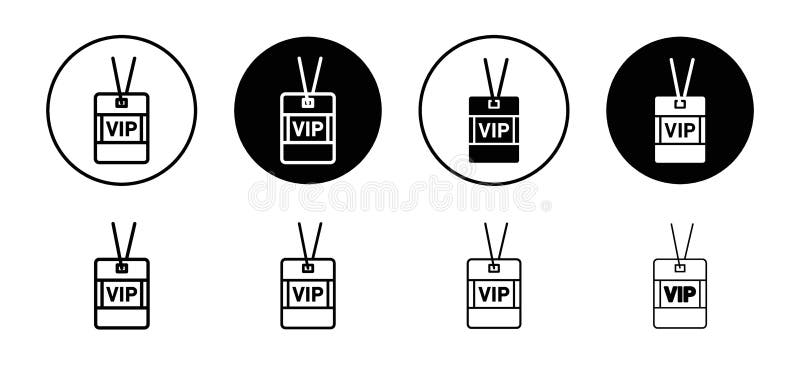 VIP Neck Tag Vector Icon Set Collection. VIP Neck Tag Outline Flat Icon ...
