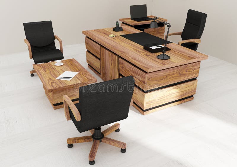 VIP Office Furniture 3D Rendering Stock Illustration - Illustration of ...