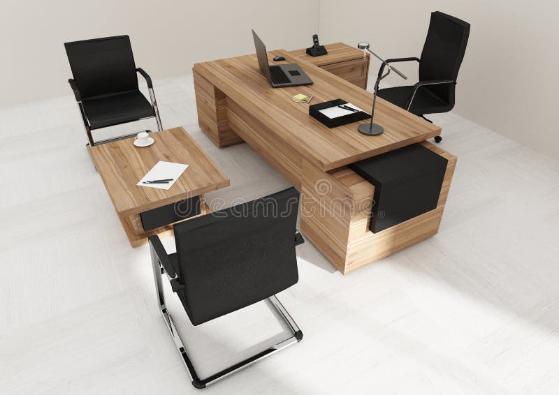 VIP Office Furniture 3D Rendering Stock Illustration - Illustration of ...
