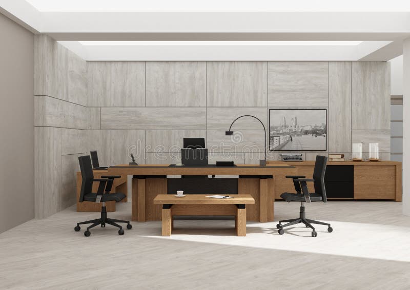VIP Office Furniture 3D Rendering Stock Illustration - Illustration of ...